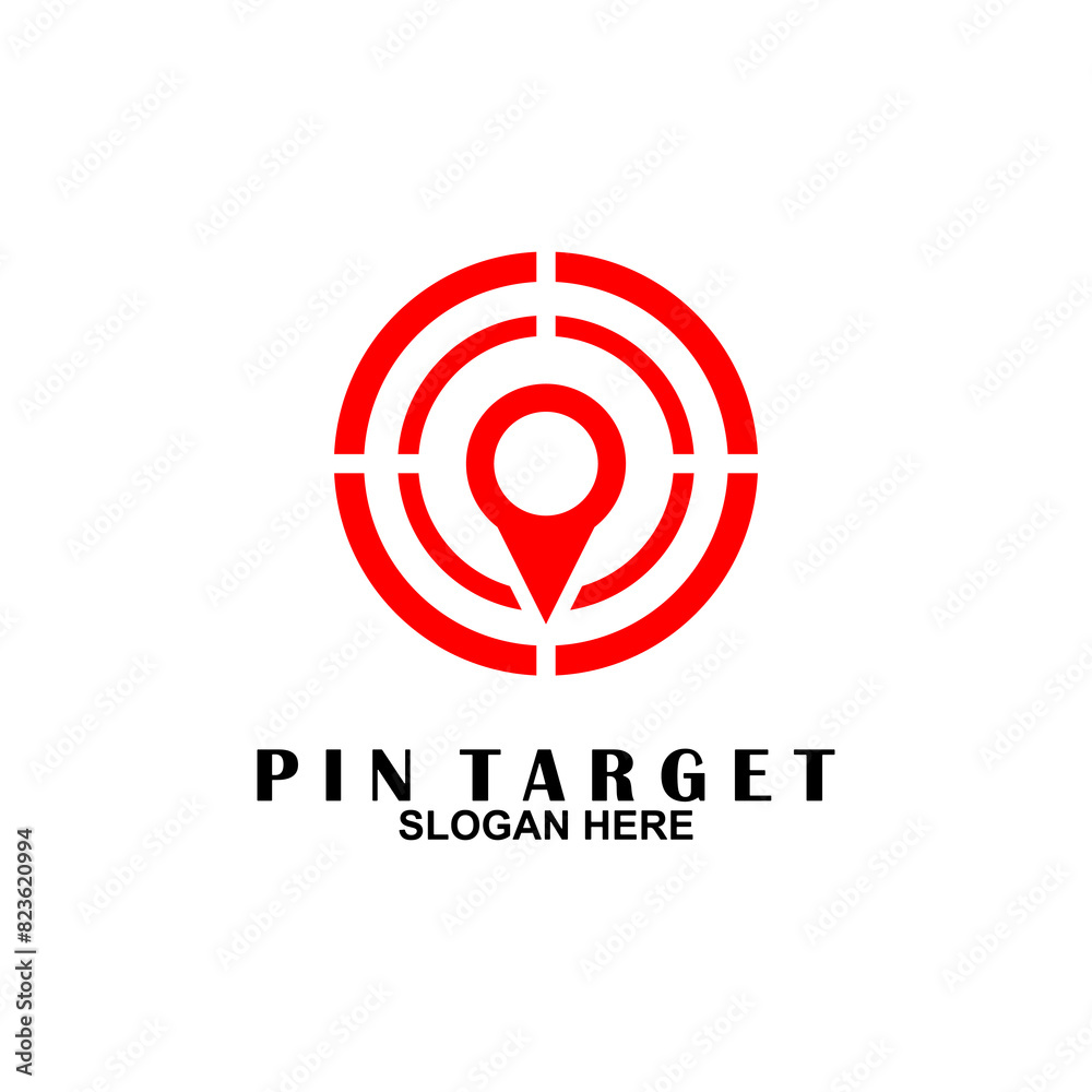 Center target direction logo concept. Maps of target locations. The ...