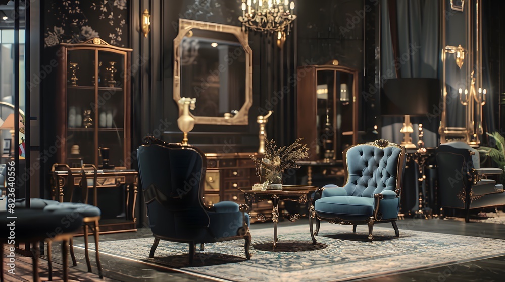 Infuse the background with an air of elegance, where opulent decor and ...