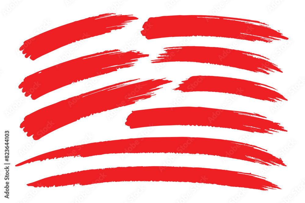 Crayon brush stroke red underline. Chalk pen highlight stroke. Vector ...