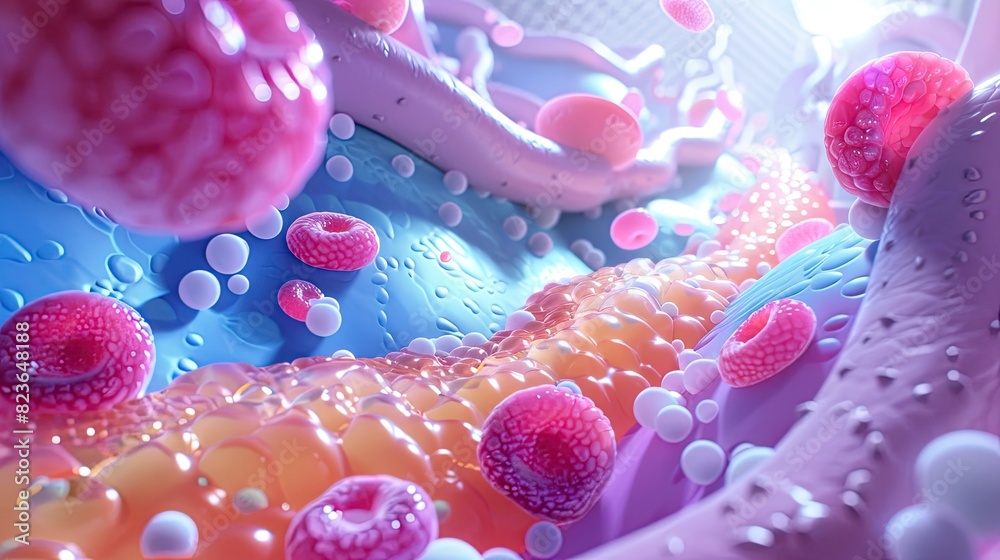 animated sequence showing how insulin helps glucose enter cells Stock ...