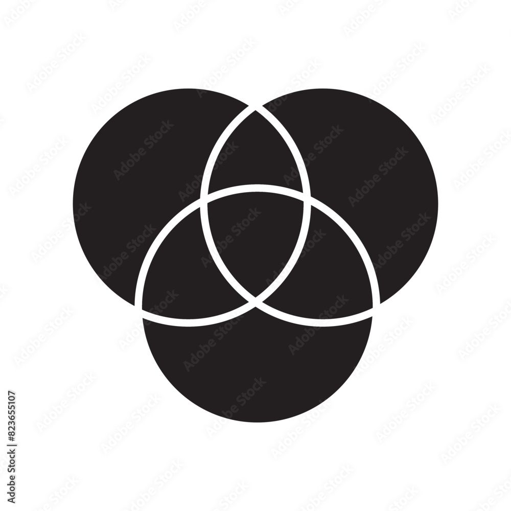 overlapping circles. Venn diagram infographics for three circle design ...