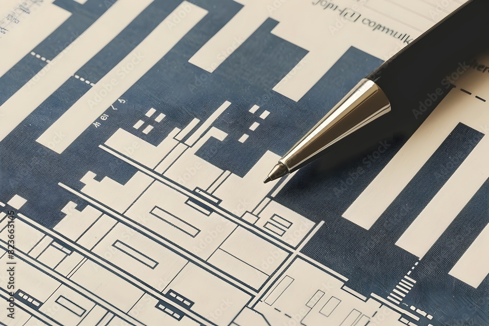 Overhead Blueprint of Futuristic City Skyline and Urban Development ...