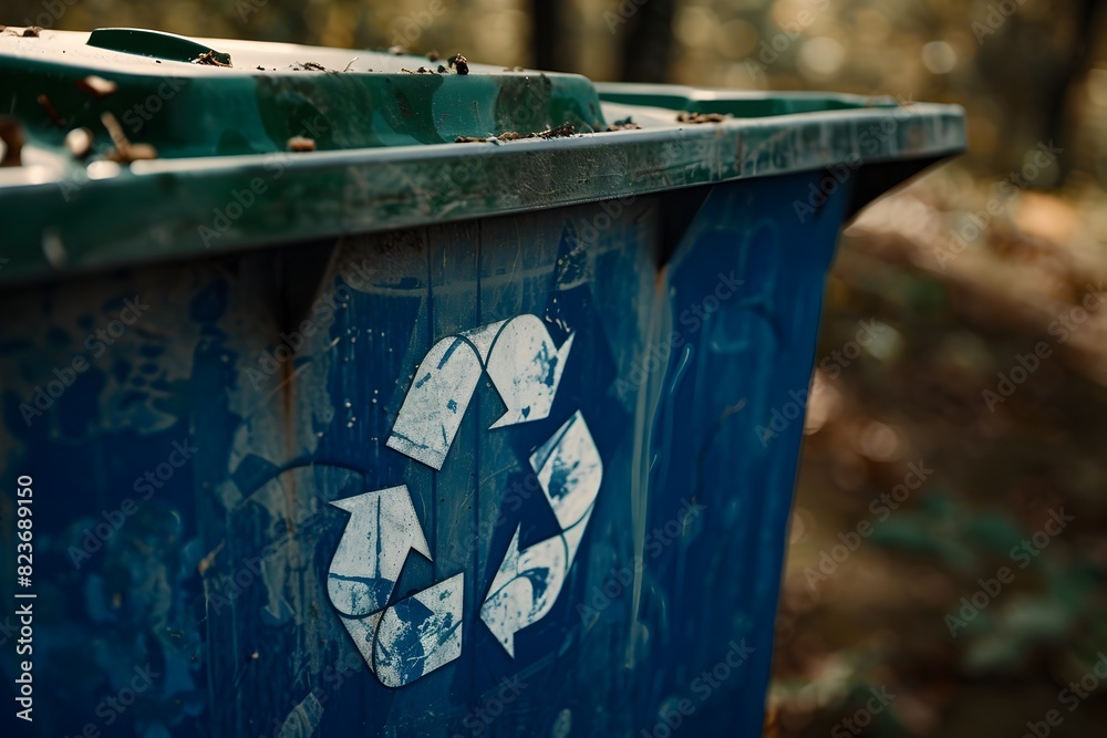 Aged Recycling Bin in Outdoor Environment Highlighting Sustainability ...