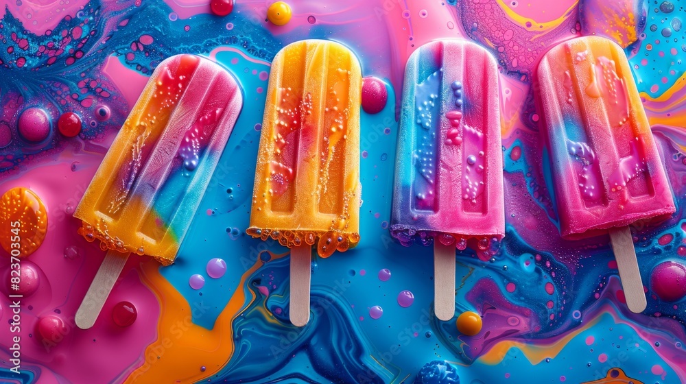 summer pop art collage, a vibrant pop art collage banner featuring neon ...