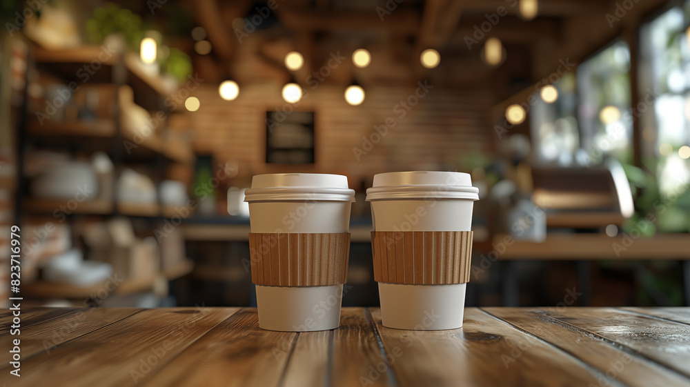 A trendy coffee cup mock-up featuring different cup sizes. perfect for ...