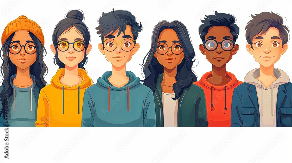People avatars set. Young men and women with thinking face expressions ...