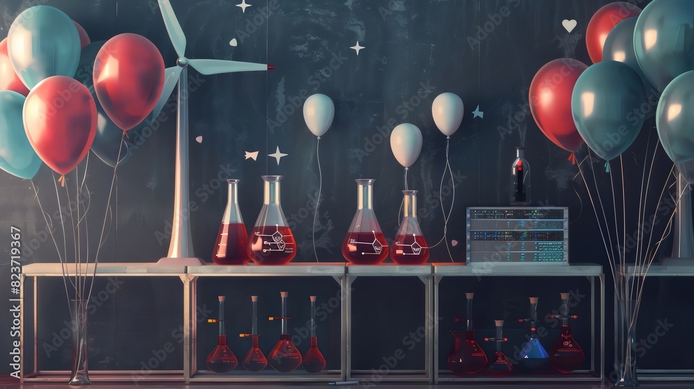 Graduation backdrop with balloons for since , gratulation background ...