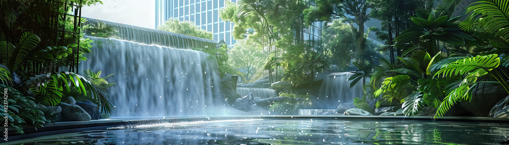 Urban Waterfalls: Focus on urban waterfalls, cascading fountains, and ...