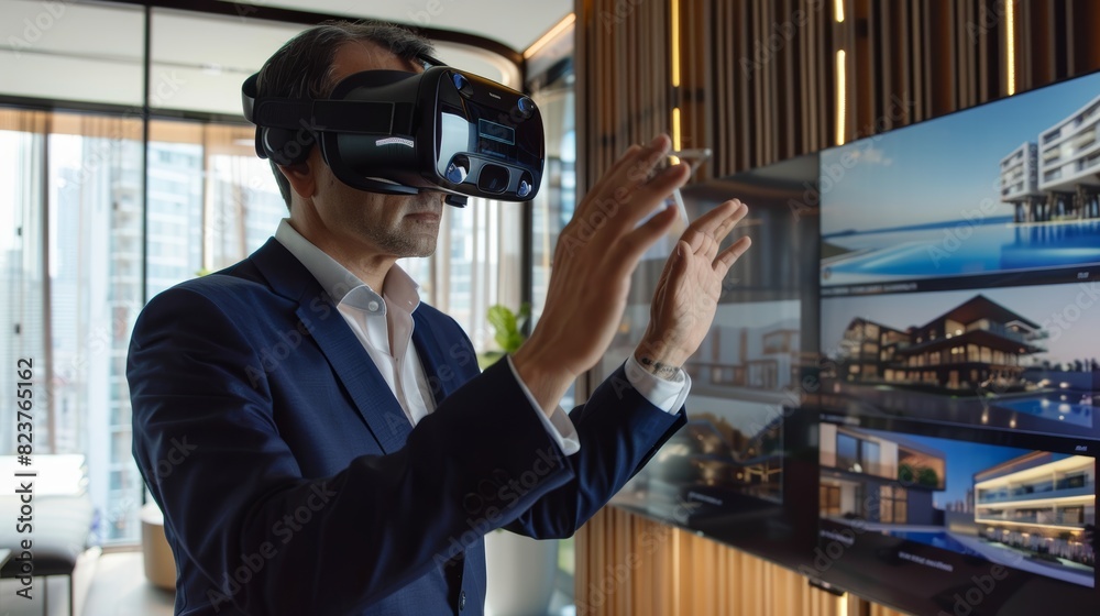 Virtual Reality Luxury Real Estate Tour: Modern Office Setting for High ...