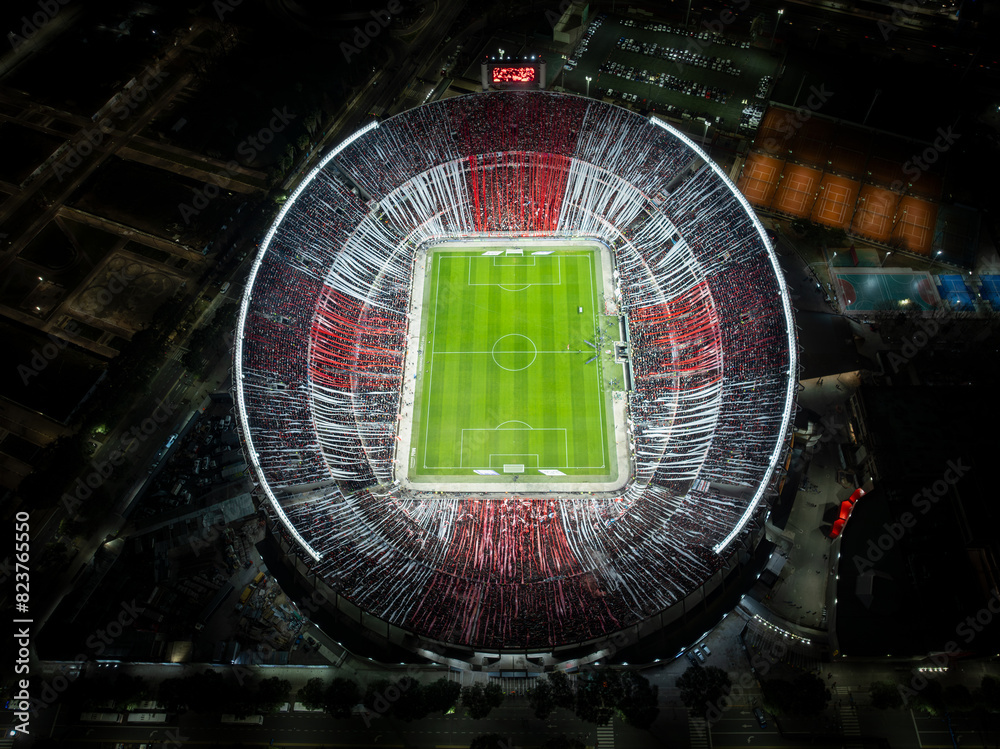 Aerial view of the "River Plate" football team stadium, also known as ...