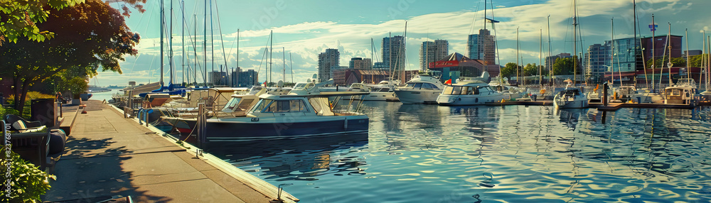 Waterfront Promenade: Focus on waterfront promenades, marinas, and boat ...