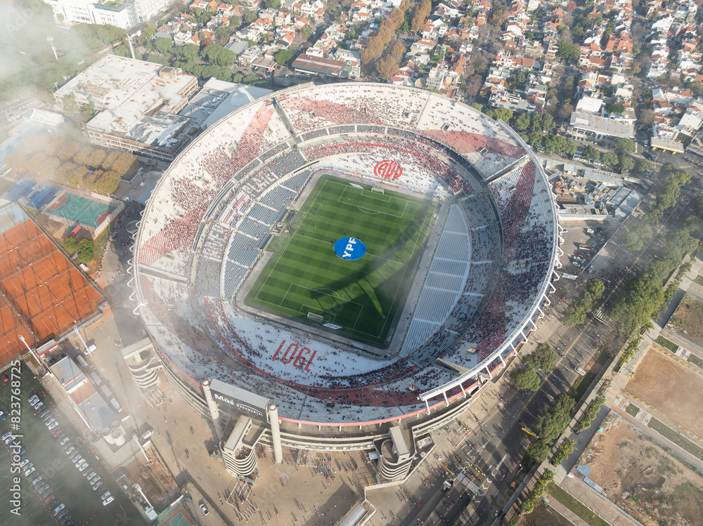 Aerial view of the "River Plate" football team stadium, also known as ...