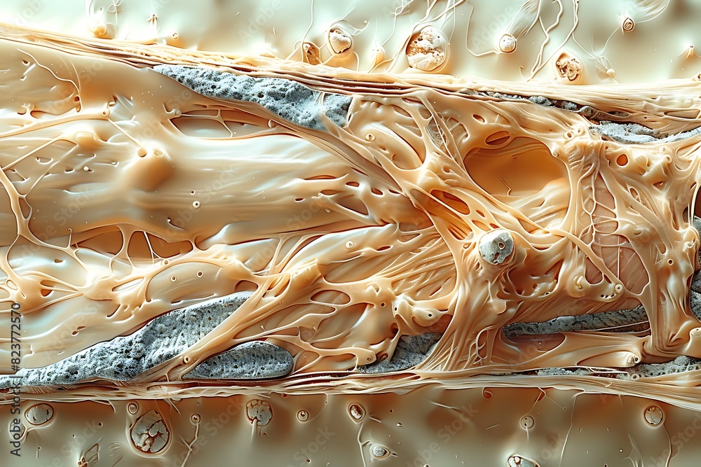 Histology of skeletal muscle tissue showing muscle fibers striations ...