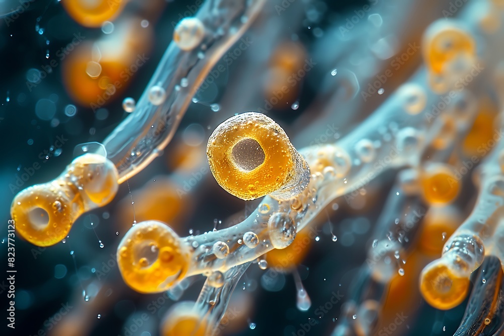 Microbiology diagram of fungal hyphae illustrating structure and spore ...