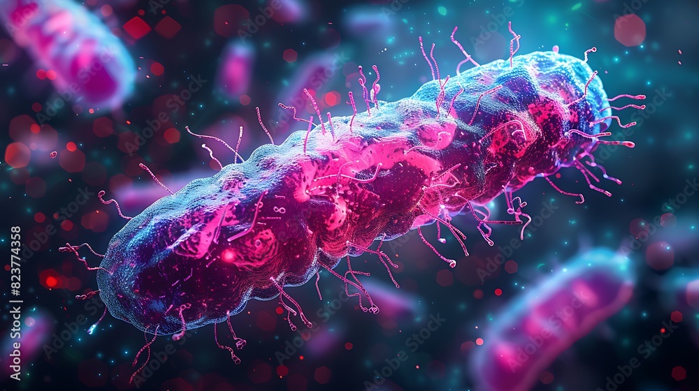 Microbiology illustration of bacterial cell structure highlighting cell ...