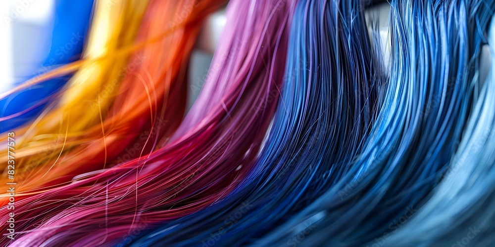 Color samples of hair extensions available at a beauty salon for human ...