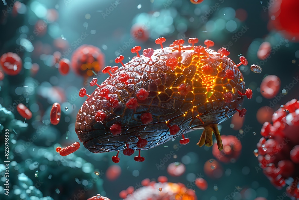 Pathology diagram of liver cirrhosis illustrating scar tissue formation ...