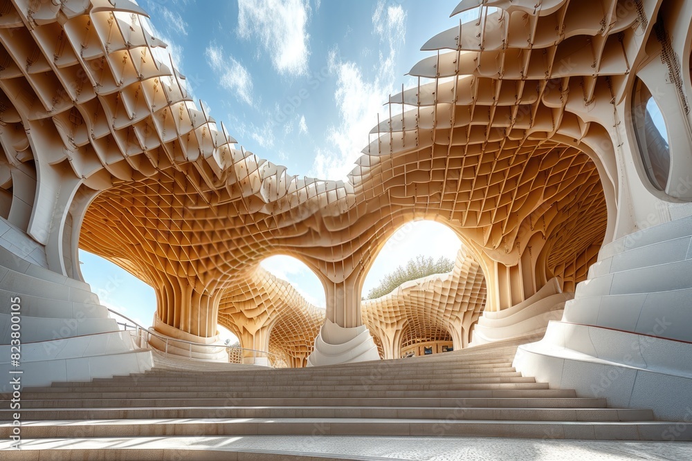 Contemporary modern symmetrical structure of metropole parasol roof in ...