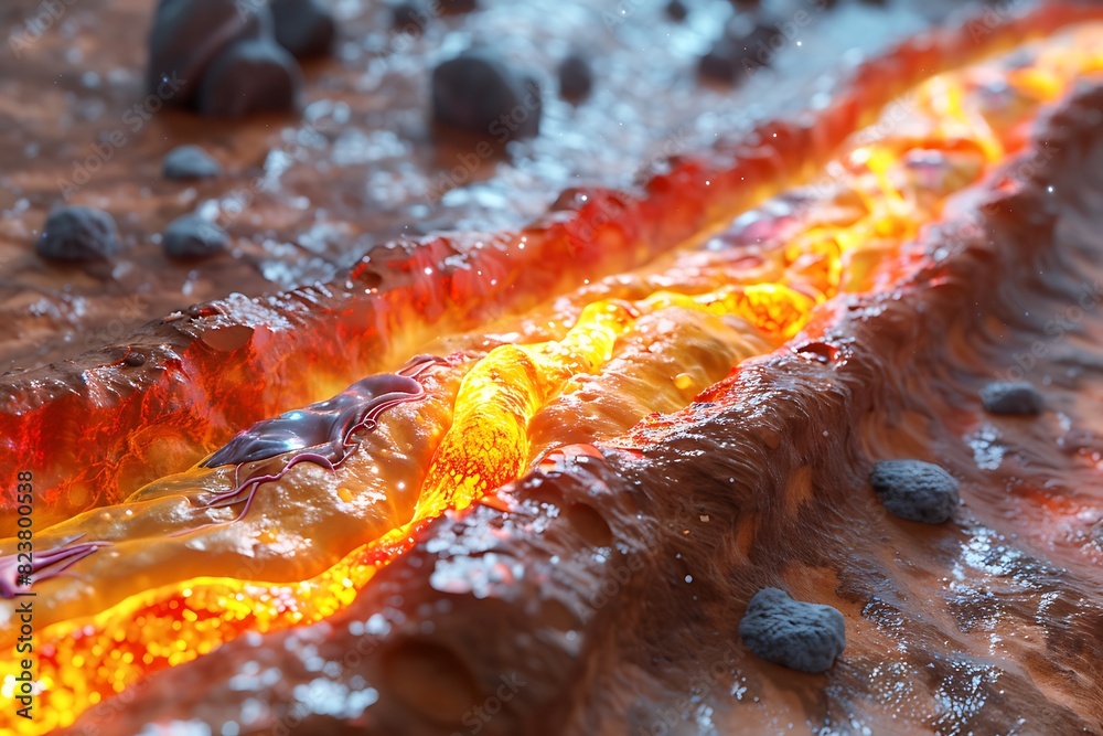 Pathology diagram of myocardial infarction illustrating damaged heart ...