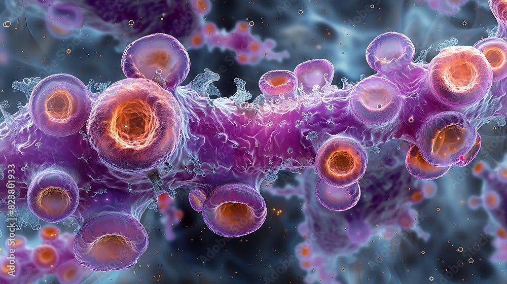 Pathology illustration of cancer cells showing differences between ...