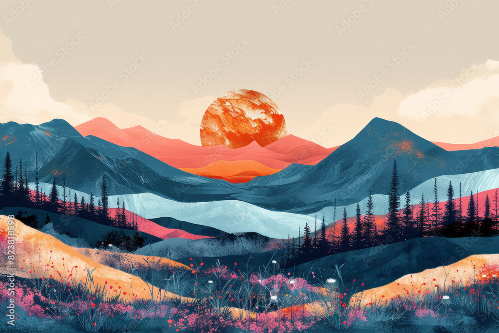 Illustration of adding digital layers to the drawing, starting with ...