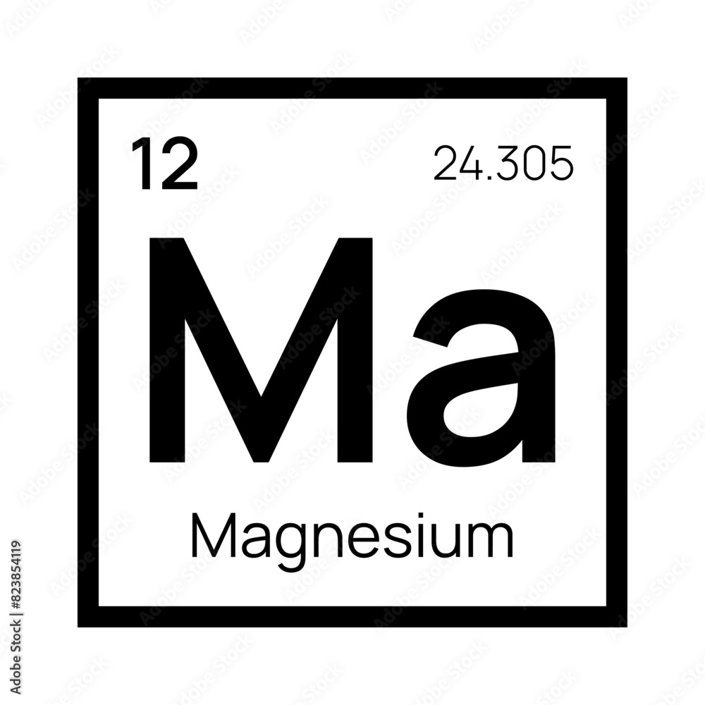 Magnesium chemical element of the periodic table. Vector isolated ...