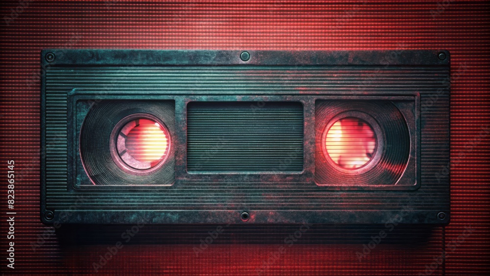 Retro cctv or video white noise background texture with red recording ...