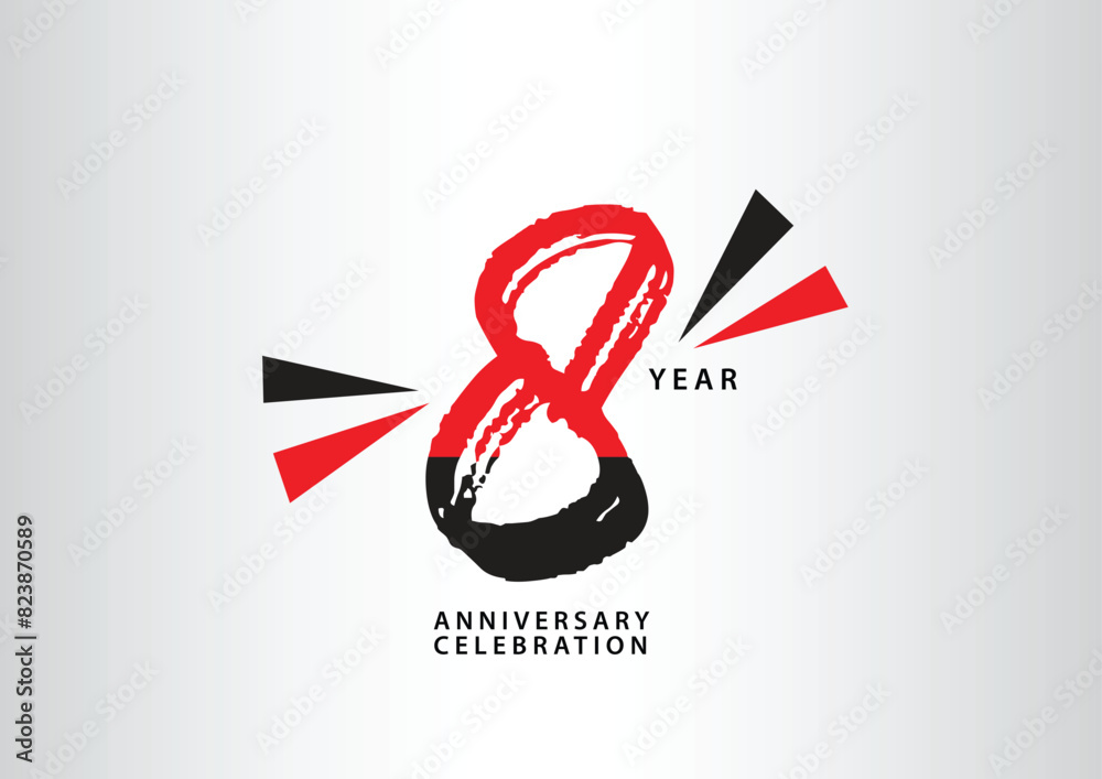 8 year anniversary celebration logotype vector, 8 number design, 8th ...