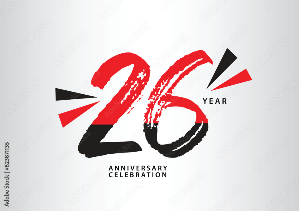 26 year anniversary celebration logotype vector, 26 number design, 26th ...