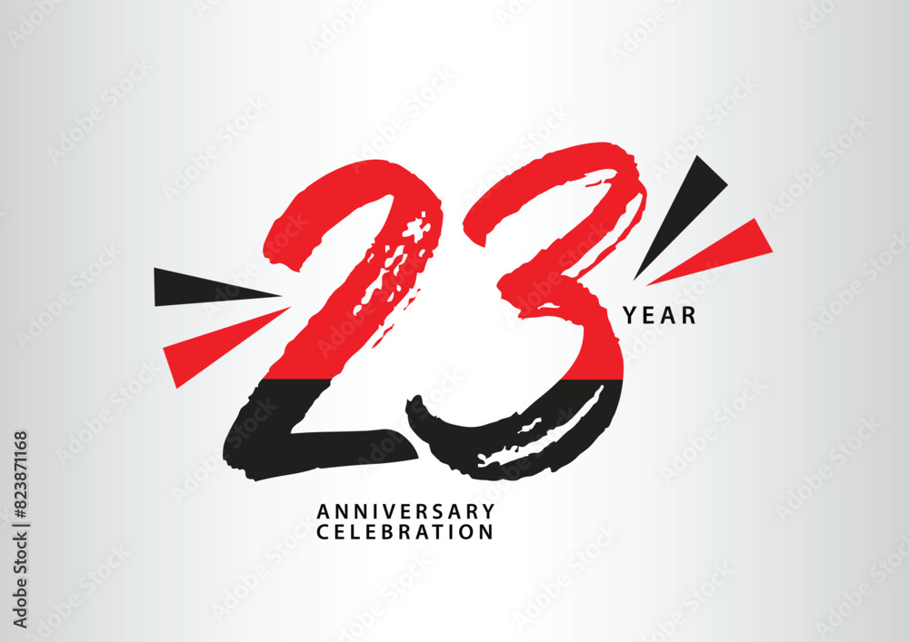 23 year anniversary celebration logotype vector, 23 number design, 23th ...