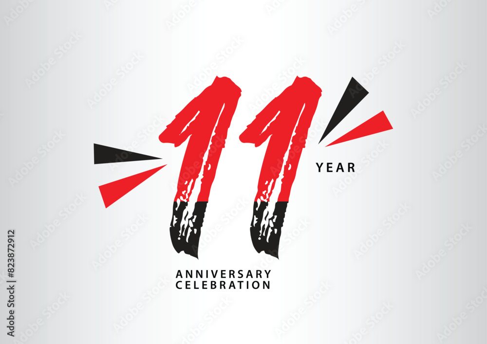 11 year anniversary celebration logotype vector, 11 number design, 11th ...