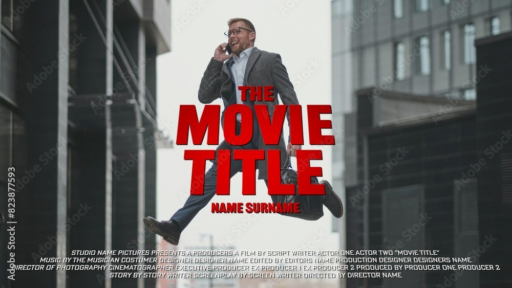 Movie Intro Title Screen Funny Adventure Film Stock Template | Adobe Stock