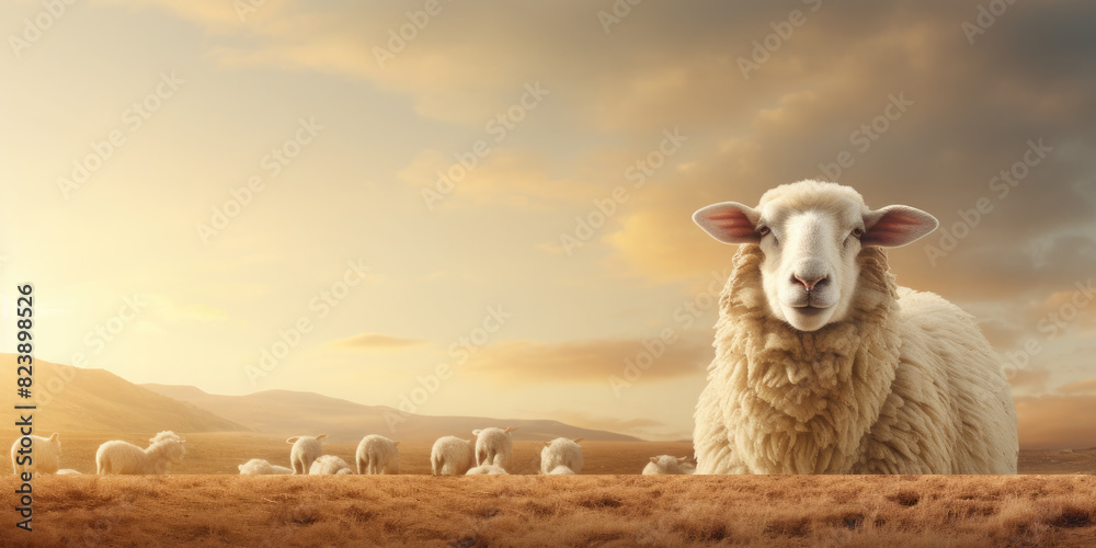 The sheep is a symbol of the Muslim animal. Eid al adha. Arafat day ...