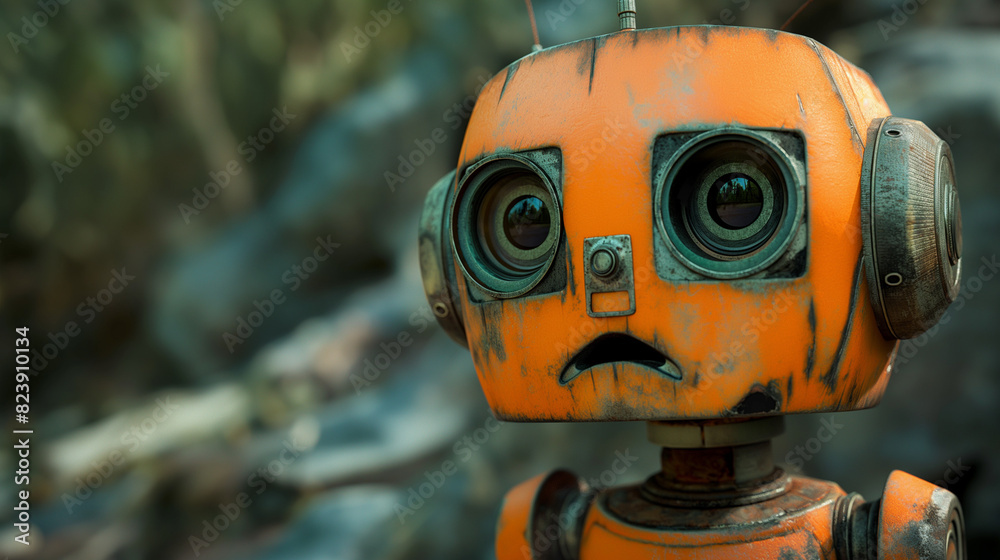 sad robot Stock Illustration | Adobe Stock