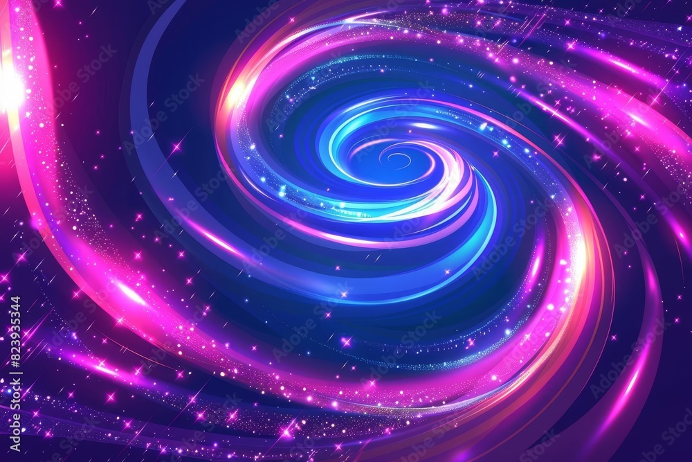 colored spiral wave of shiny sparks curved speed lines swirls abstract ...