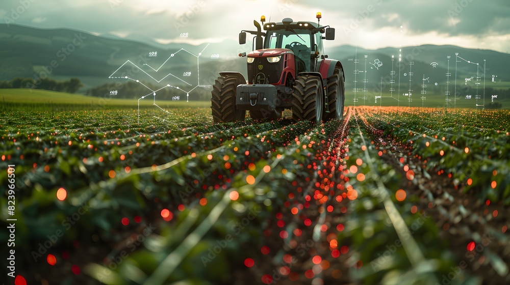 Smart farm concept utilizing digital technology in agriculture AI data ...