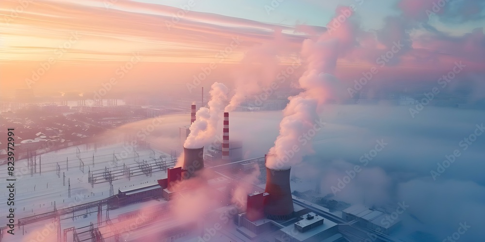 Steam and smog emissions from a conventional power plant in an ...