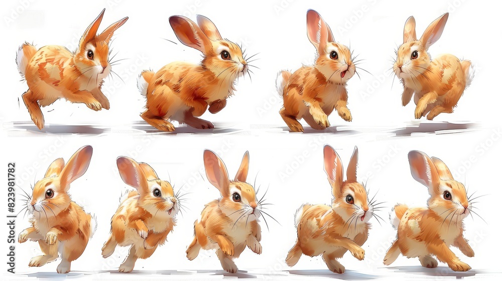 Animation of rabbit jumping? For a 2D game, speed run, hare body animal ...