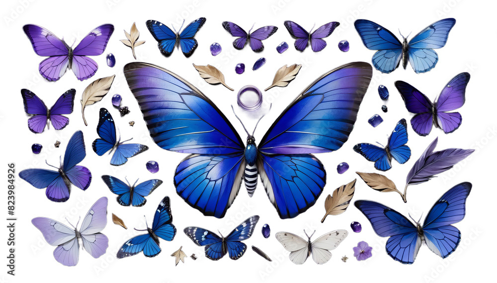 violet wings blue watercolor magic dark beautiful wing background bird ...