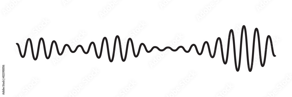 Radio Wave icon. Monochrome simple sound wave on transparent background ...