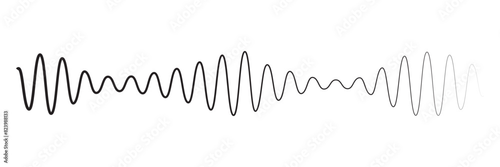 Radio Wave icon. Monochrome simple sound wave on transparent background ...