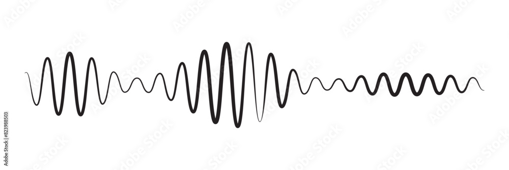 Radio Wave icon. Monochrome simple sound wave on transparent background ...