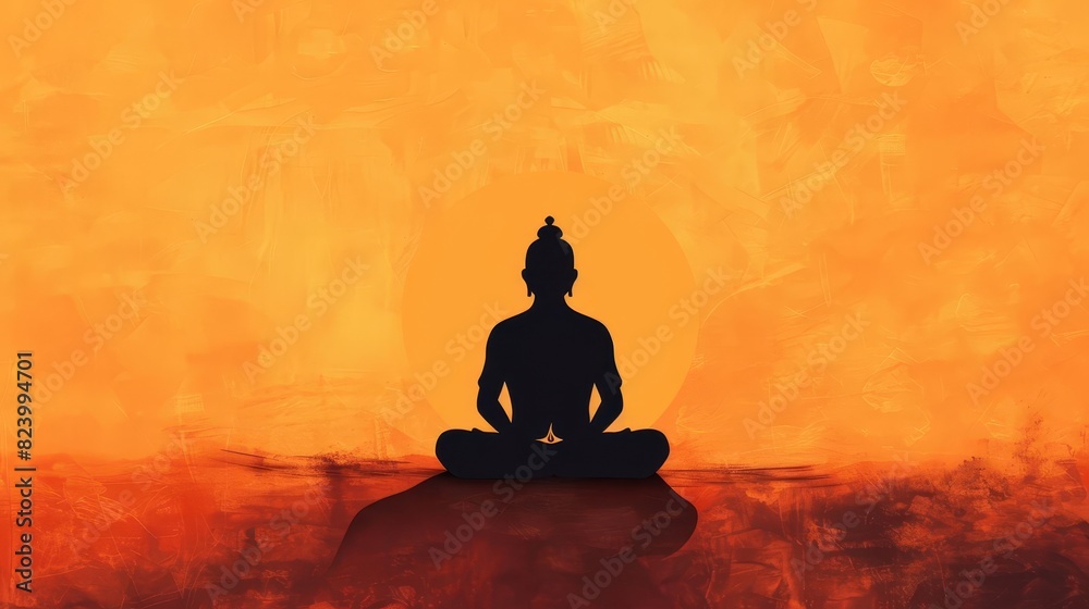 meditative mahavira silhouette of lord mahavira seated in meditation ...