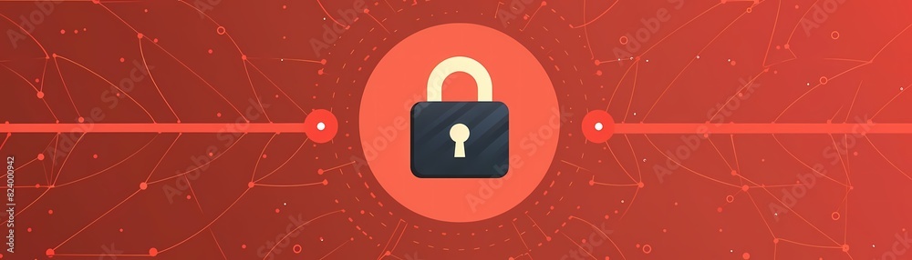Visualize a flat design of a secure connection icon with a lock and ...