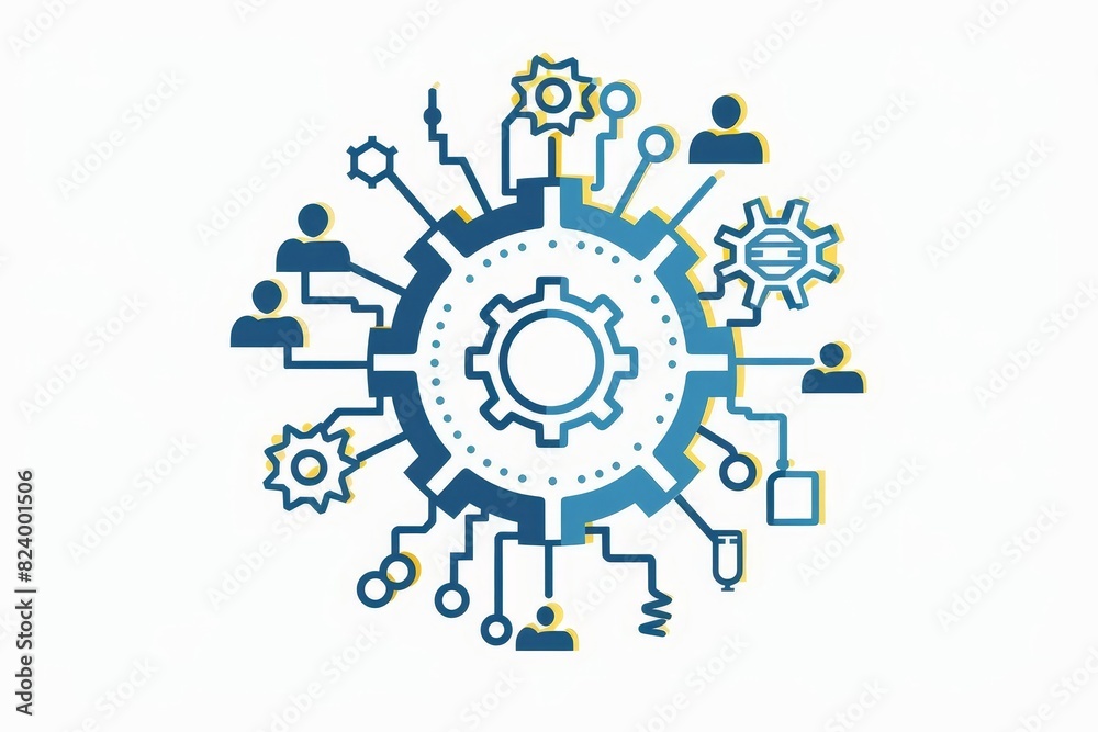 development team managed project icon symbol of collaborative software ...