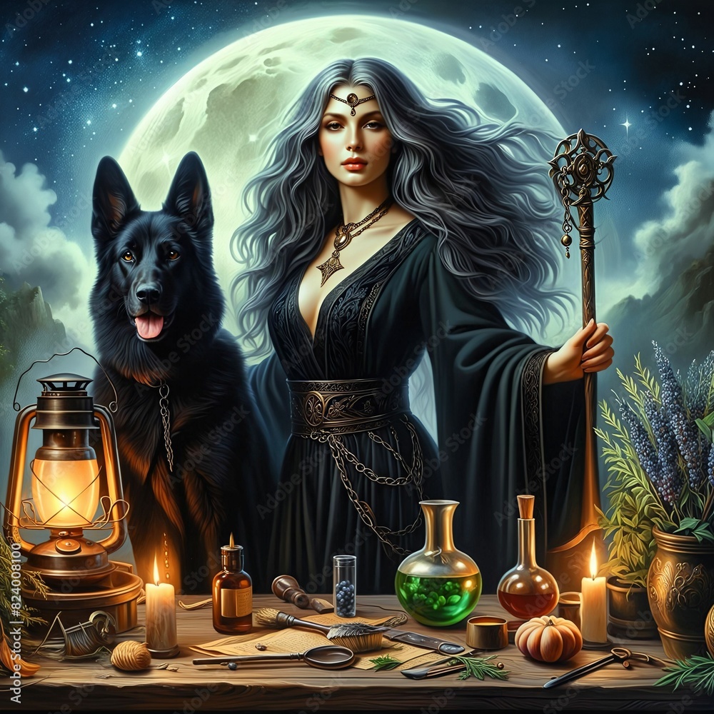 Hecate goddess of magic, the moon, animals, necromancy. Titan and ...