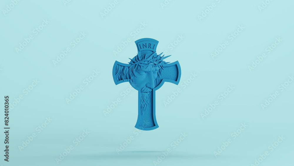 Blue Jesus Christ crucifix cross christian religious symbol ...