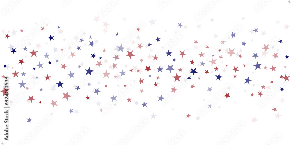 USA flag stars background, red and blue stars confetti horizontal ...