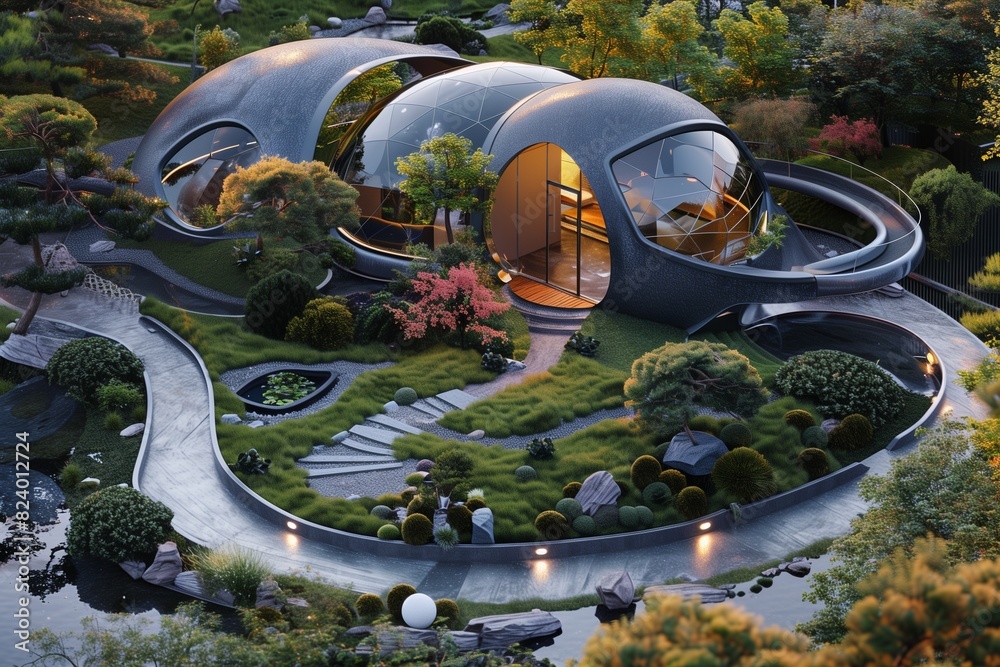 : A unique dome-shaped suburban house with a futuristic design ...
