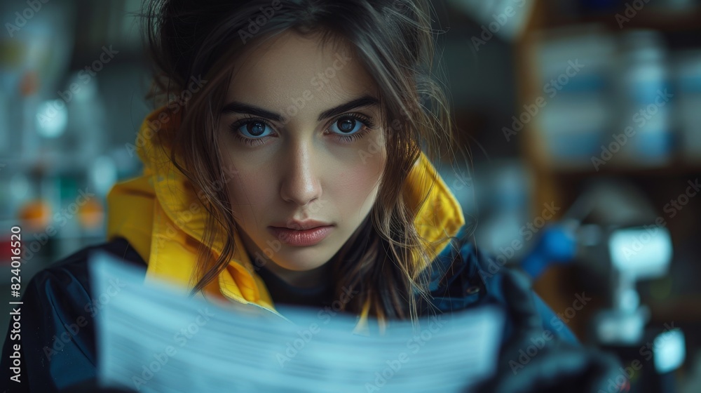 crime scene investigation, a young middle-eastern female detective ...